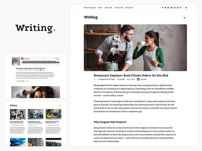 Wordpress Blog Templates Wordpress Personal Themes Writing Templates 